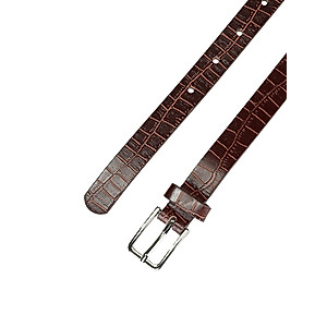 Allegra K Women's Skinny Waist Belts Single Pin Buckle Cute Animal Printed Pants Dress Thin Faux Leather Belt Fit waist 77-94cm/30-37 Stone Pattern Coffee