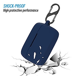 METEQI Shockproof Protective Silicone Cover Compatible with Jabra Elite 3 (Navy Blue)