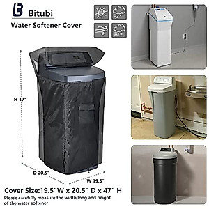 Bitubi Water Softener Cover with Split Zipper,Waterproof Anti-UV(19.5"W x 20.5" D x 47" H, Black) Outdoor All Weather Protection
