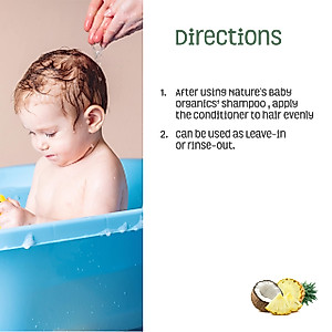 Nature's Baby Conditioner & Detangler - Formulated Specifically for Problem and Sensitive Skin - Tear Free - No Sulfate or Artificial Fragrances - Coconut Pineapple, 16 oz