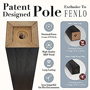 FENLO 66" Luxury Glass Display Shelf with Dimmable LED Floor Lamps, Sturdy Glass Shelves for Bedroom, Curio Cabinet with Glass Bookshelf Display Case, Floor Lamp with Shelves - Fantasy Black