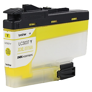 Brother Genuine LC3037Y, Single Pack Super High-Yield Yellow INKvestment Tank Ink Cartridge, Page Yield Up to 1,500 Pages, LC3037