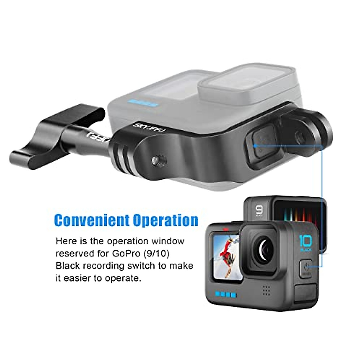 SKYJFFJ 90 Degree Aluminum Vertical Bracket Adapter Elbow Adapter for GoPro Hero11/10/9 Black