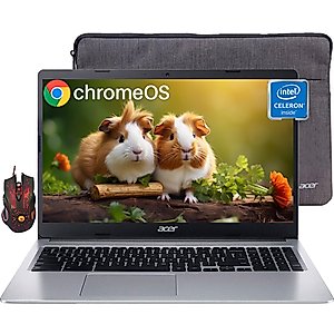 acer 2023 Newest Chromebook 315 Laptop, 15.6" HD Display, Intel Celeron N4020(Up to 2.8GHz), 4GB RAM, 64GB eMMC, Intel UHD Graphics, 12.5H Long Battery, WiFi, Bluetooth, Chrome OS