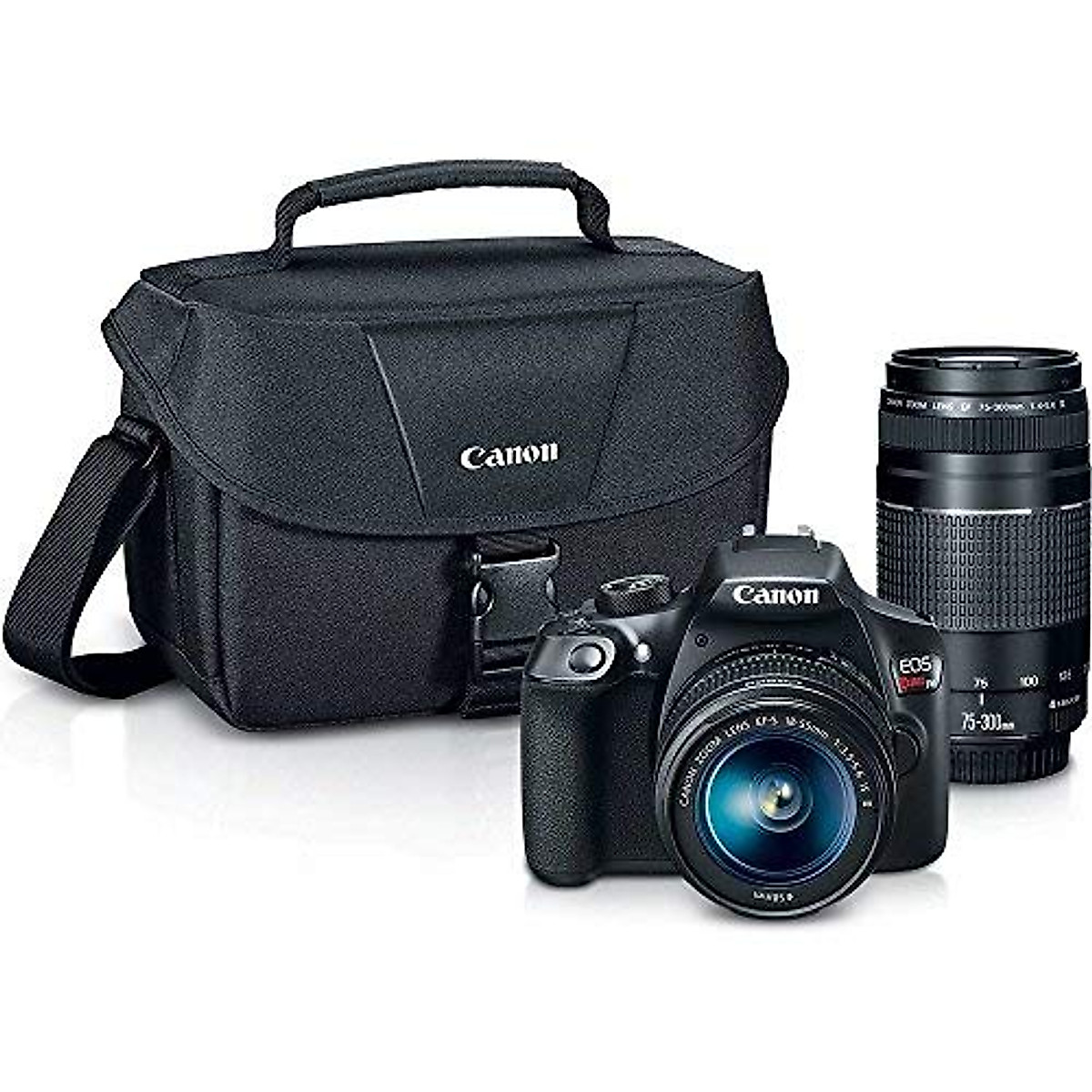 Canon Digital SLR Camera Kit [EOS Rebel T6] with EF-S 18-55mm and EF 75-300mm Zoom Lenses - Black, Full-Size