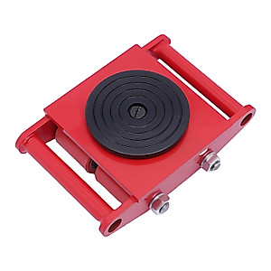 Bitodd 6T Machinery Roller Mover Machine, Compact and Lightweight Disc 360 Degrees Mechanical Trucks, Dolly Skate Cargo Trolley Heavyduty for Large Heavy Objects and Daily Furniture (Red)
