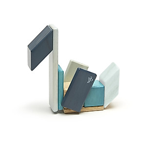 14 Piece Tegu Magnetic Wooden Block Set, Blues