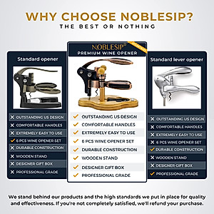 Manual Rabbit Wine Opener [2023 Upgraded] NOBLESIP. Easily Removes Natural and Synthetic Corks. Lever corkscrew, the Wine Enthusiasts Choice. Designer Gift Box. Improved rabbit opener (Bronze Single)