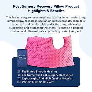 Mastectomy Pillow – Post Surgery Recovery Pillow after Breast Cancer, Breast Reduction, Caesarean Section Surgery- Chest Protector Belt Women – Breast Augmentation Post Surgery - Breast Cancer Gift