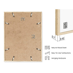 HAUS AND HUES 11x14 Wood Picture Frame - 11x14 Frame Wood Natural Wood Frame 11x14 Picture Frame Wood Picture Frames 11x14 Frame Art Poster Frames 11x14 Document Frames for 11x14, Beige Framed