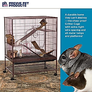 Prevue Pet Products Rat, Chinchilla, Baby Ferret Cage, Metal Home Crate for Small Animal Critters, Chew-Proof House with Caster Wheels, Earthtone Dusted Rose Hammertone Finish 31 inches x 20.5 inches x 40 inches