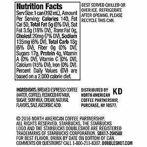 Starbucks Doubleshot, Salted Caramel, 6.5 Ounce, 12 Count (Packaging May Vary)