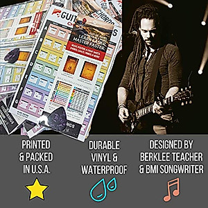 iVideosongs All-In-One Guitar Cheatsheet • Guitar Chords, Scales & Triads Guitar Reference Charts • Full Color with Circle of Fifths, Tab & CAGED Guitar • Free Access to 150+ Guitar Tutorials