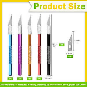 Keadic 30Pcs Exacto Knife with Extra High Carbon Steel Blades, Precision Hobby Knife with Aluminum Body, Utility Knife Kit Craft Knife Set for Scrapbooking Trimming Carving Stencil