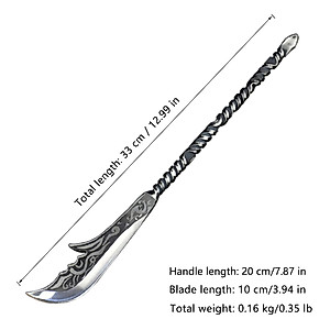 lkjad Knife Tea Set Cutting Small and Portable Sharp Collectibles Metal Stainless Steel Guan Gong Knife