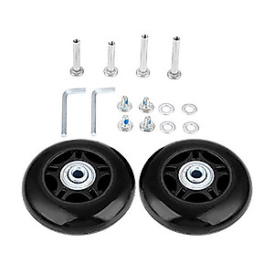 F-ber Luggage Suitcase Wheels Replacement Kit 84x24mm/3.3"x0.94" w/ABEC 608zz Inline Outdoor Skate Replacement Wheels, One Set of (2) Wheels (OD:84 W:24 ID:6 Axles:35&40mm)
