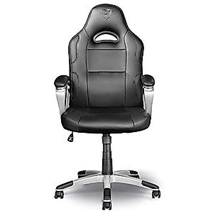 Trust Gaming Chair GXT 705 Ryon - Ergonomic PC Desk Swivel Chair, Full 360° Rotatable, Class 4 Gas Lift, Armrest with Cushions, Tilting Seat, Double Wheels - Black