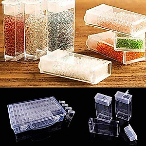 RZJZGZ 64 Grid Diamond Embroidery Box Jewelry Drill Storage Boxes Clear Plastic Diamond Painting Accessories Boxes for DIY Craft
