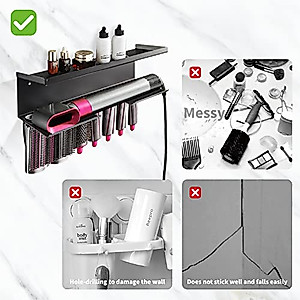 Suitable for Dyson Airwrap Wall-Mounted Shelf Hair Curler Holder Storage Rack Hair Care Tool Organizer Stand Bracket