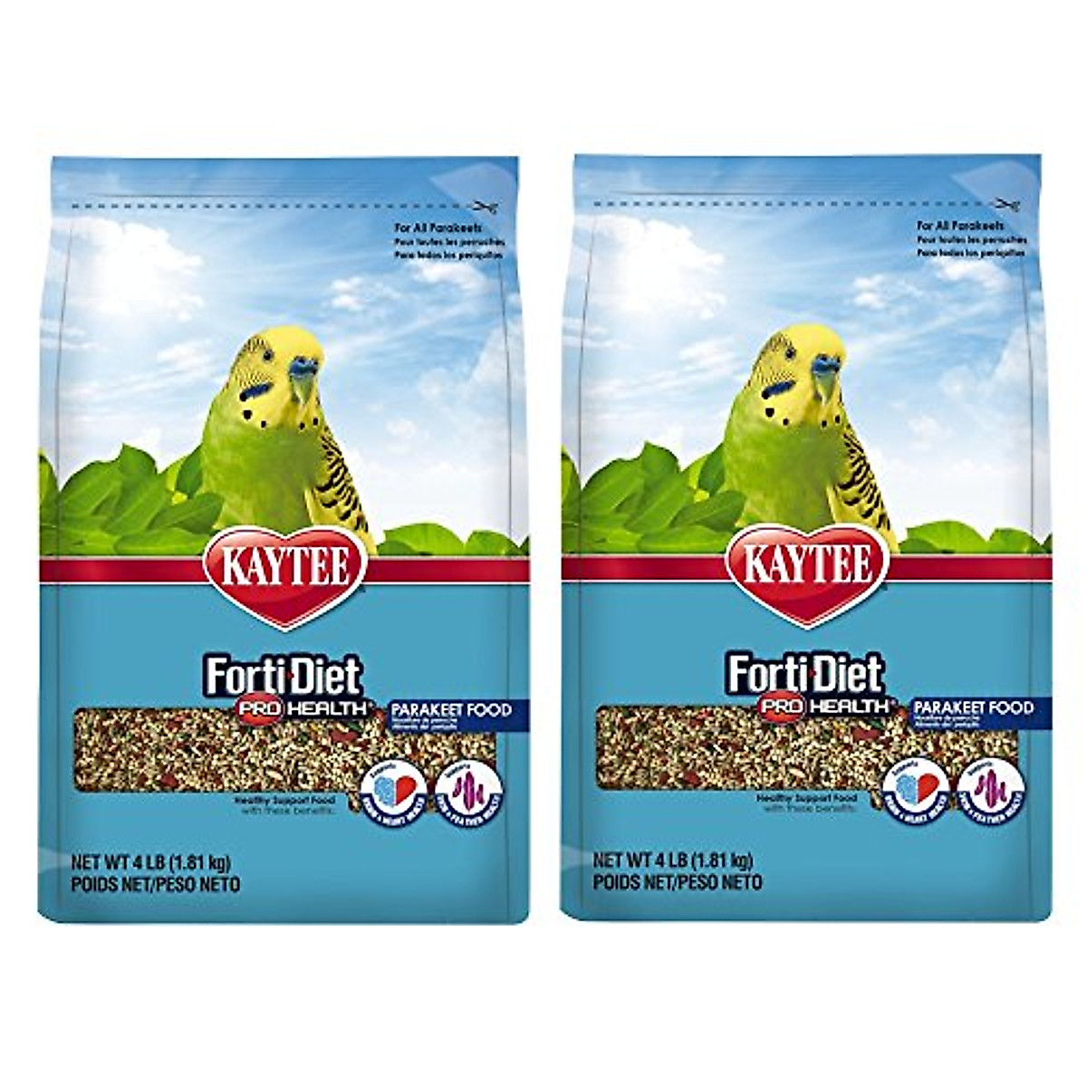 Kaytee Forti-Diet Pro Health Feather Parakeet Food 4lb (pack of 2) (total 8lbs)