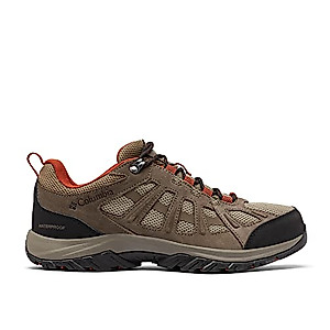 Columbia Men's Redmond III Waterproof Hiking Shoe, Pebble/Dark Sienna, 11