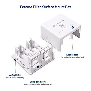 Cable Matters UL Listed 5-Pack 2-Port Keystone Jack Surface Mount Box in White