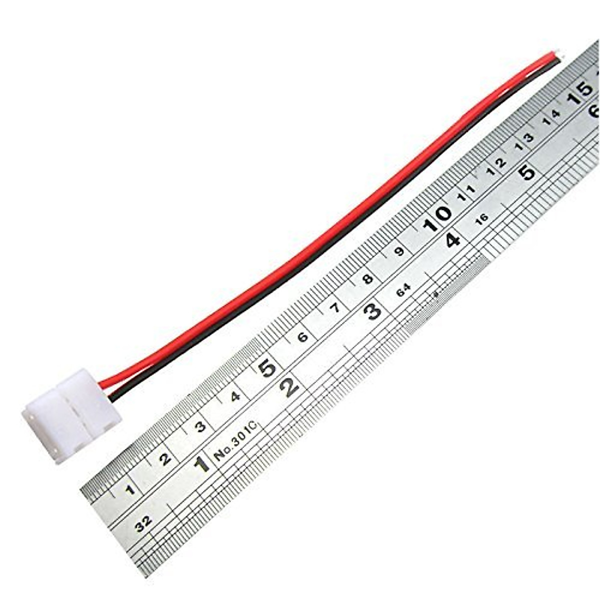 LightingWill 10pcs/Pack Strip Wire Solderless Snap Down 2Conductor LED Strip Connector for 10mm Wide 5050 5630 Single Color Flex LED Strips