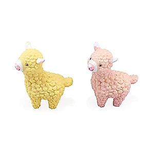 HoneyToys 2pcs Resin Mini Alpacas, Miniature Figurines, Fairy Garden Accessories, Fairy Garden Supplies, Fairy Garden Animals for Fairy Garden, Plant Pots, Bonsai Craft Decor