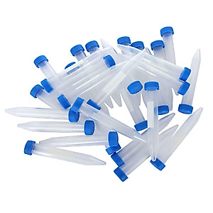AKOLAFE 200 Pack 15ml Centrifuge Tubes, 15 ml Conical Centrifuge Tubes with Graduated Marks, Write-on Spots and Blue Screw Caps, Leak Proof Plastic Test Tubes Container for Lab Scientific Experiments