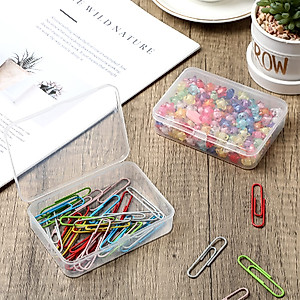 30 Pcs Small Clear Plastic Beads Storage Containers Box with Lids Mini Clear Plastic Storage Containers Square Containers for Jewelry Beads Craft Supplies Tools, 4.1 x 3 x 1 Inches