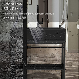 Black Stainless Steel Utility Sink Outdoor Kitchen Sink Station Laundry Sink Portable Sink Garage Sink Commercial Free Standing Sink with Hot&Cold Faucet Combo with Strainer Soap Dispenser Bracket ( C