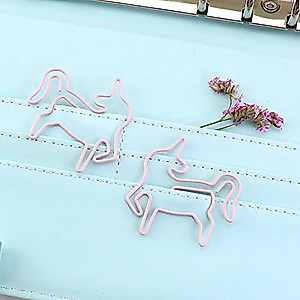Unicorn Paper Clips, Cute Small Animal Shape Paperclips - Bookmark Clips Metal File Note Clips Page Marker for School Wedding Party Invitation Decoration - Planner Paperclips (20 pcs) (Unicorn)