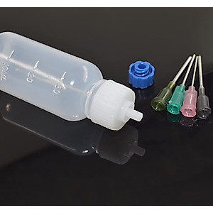 Expesumas 6 Pcs Glue Applicator Bottles, 30ml Plastic Squeezable Dropper Bottles with Blunt Needle Tip 14ga 16ga 18ga 20ga for Glue Applications, Paint Quilling Craft and Oil