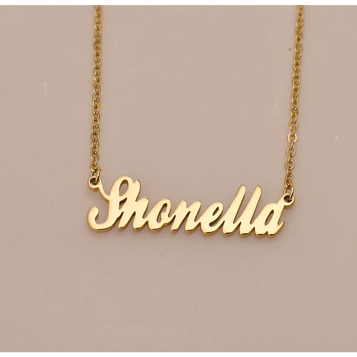 HUAN XUN Custom Personalized Gold Name Necklace in Gold Silver for Women Cobi