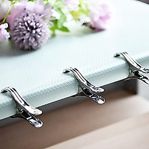 uxcell Tablecloth Clips - 145mm Stainless Steel Clamps for Fixing Table Cloth Hanging Clothes, 10 Pcs