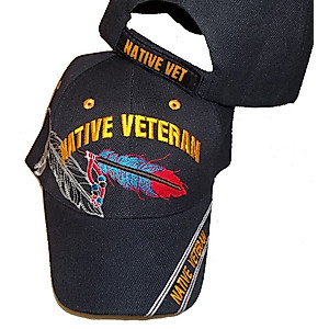 Native Veteran Adjustable Embroidered Hat Baseball Cap Army Marine Navy Retired Vet