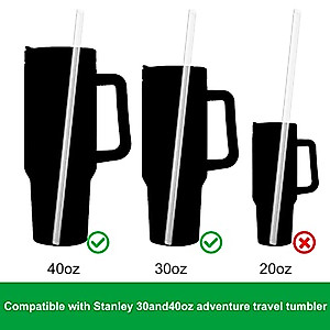 Replacement Straw for Stanley 40 oz 30 oz Cup Tumbler, 8 Pack Reusable Straws for Stanley 40 oz and Simple Modern Trek Tumbler with Handle, Straws with Cleaning Brush for Stanley Accessories