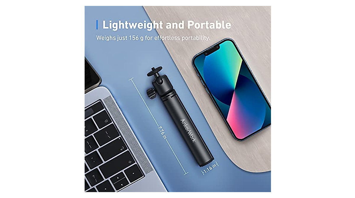 AnkerWork Mini Tripod - Compact & Flexible Camera Stand for Webcams