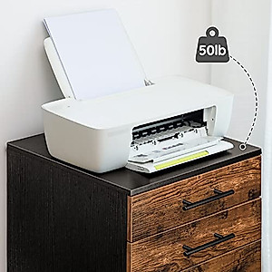 HOOBRO 5-Drawer Chest Dresser, File Cabinet, Wooden File Cabinet, Office Cabinet with Drawers, Storage Cabinet for Makeup, for Home Office, Study, Easy Assembly, Rustic Brown BF05WJ01