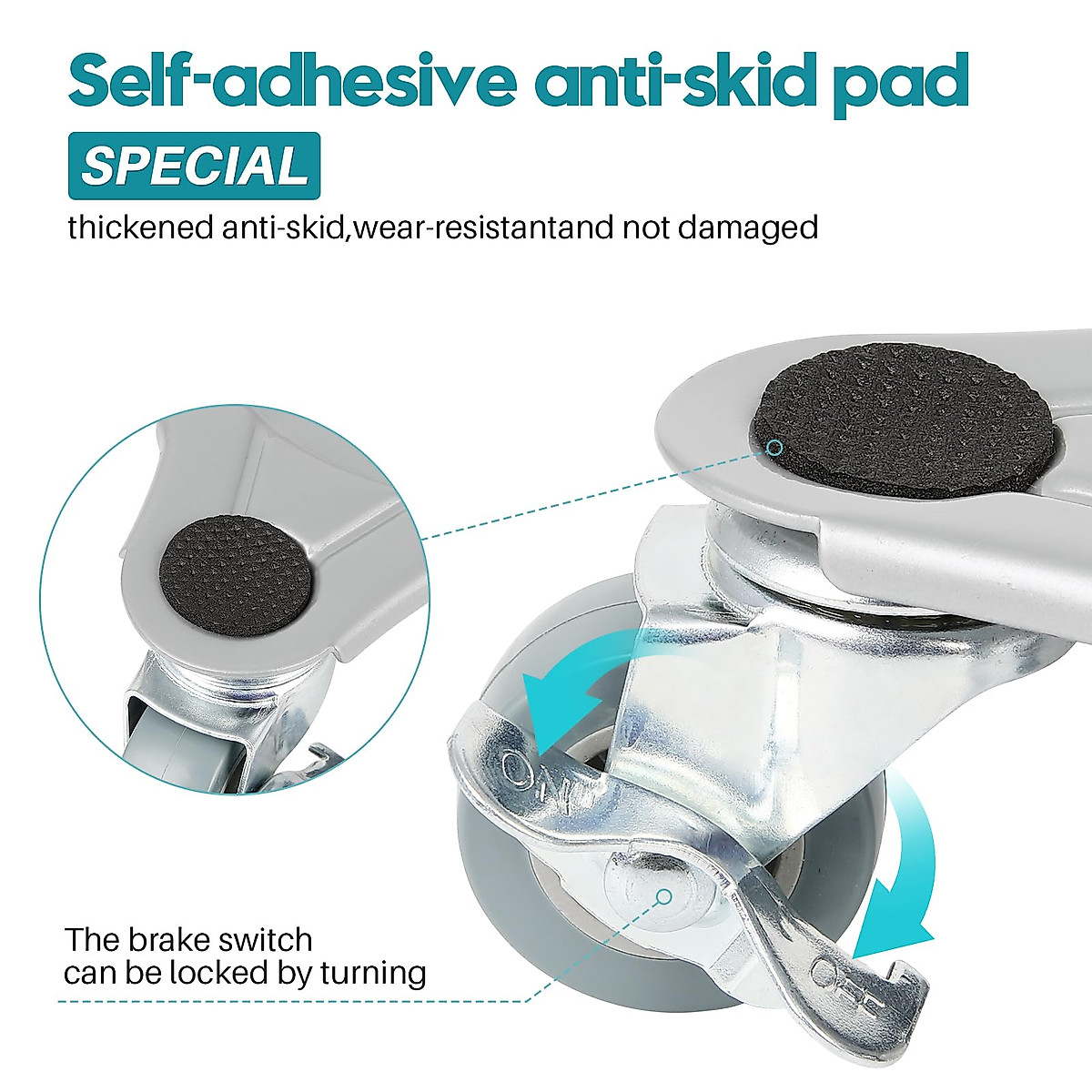 2024 Upgraded Heavy Furniture Movers with Brake Holding 3086LBS Load capcity with 5 Wheels, Silicone Anti Slip Sleeve, 360° Rotation,Sturdy Carbon Steel Panel, Flexible Mobility