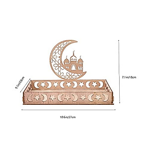 Cabilock Ramadan Tray Decorative Table Tray Dessert Food Tray Desktop Table Decor