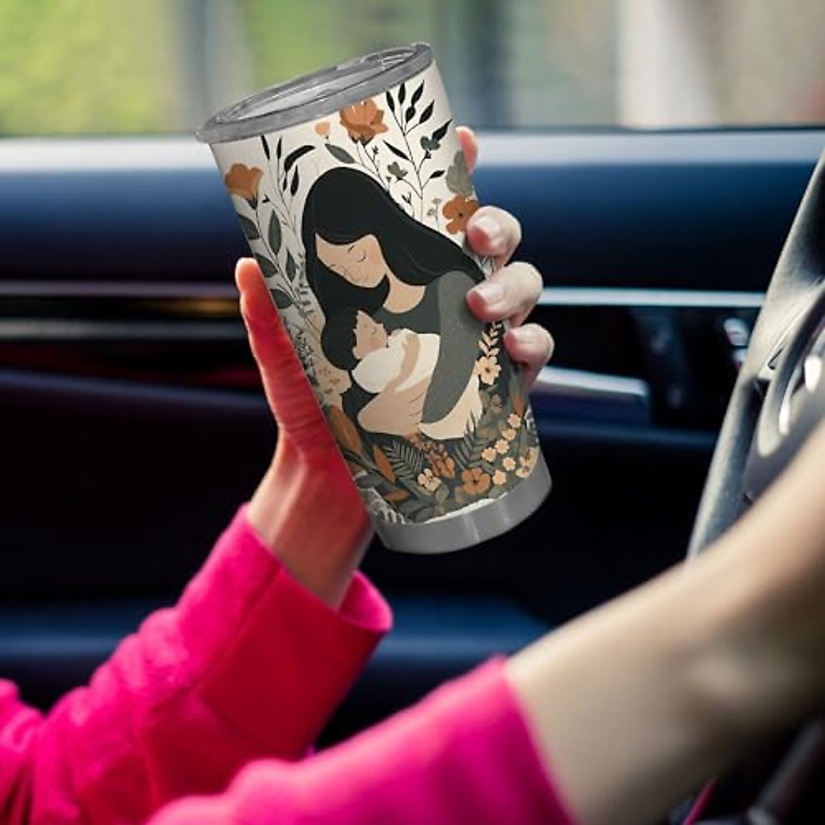 FOCIUZTA 20oz Cartoon Gaming Controller Pattern Tumbler with lid, Travel Coffee Cup, Ideal for Easter, Gaming Enthusiast, Mother Day, and birthday gifts