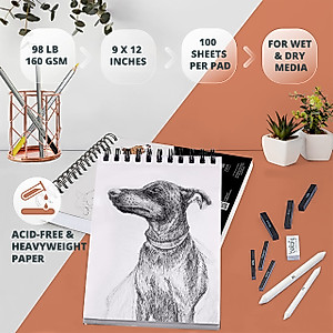 Bellofy Multimedia Sketchbook 100 Sheets | Mixed Media Paper for Drawing & Painting | Drawing Paper for Artists, Beginners & Kids | Sketchbook Mixed Media for Acrylic, Watercolor, Graphite & More