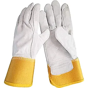 WINGOFFLY Thornproof Cowhide Leather Gardening Gloves Rose Pruning Planting Working Gloves