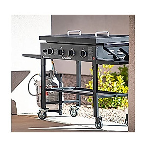 Blackstone 5004 Hard Top Lid with Handle-Outdoor Cover Powder Coated Steel Lightweight Durable Perfect Accessories to Protect Fits 36” Front or Rear Grease Griddle, 36 Inch, Black