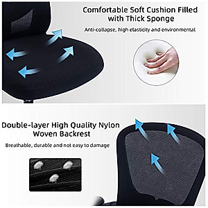 Sytas Office Chair Ergonomic Desk Chair Computer Task Mesh Chair with Flip-up Arms Lumbar Support and Adjustable Height, Black