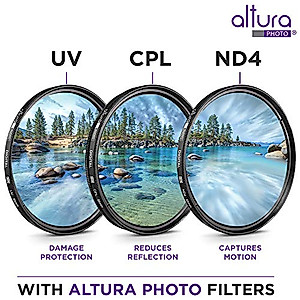 Altura Photo 95MM Lens Filter Kit - Includes 95MM ND Filter, 95MM Polarizer Filter, 95MM UV Filter - UV, CPL Polarizing Filter, Neutral Density for Camera Lens with 95MM Filters + Lens Filter Case