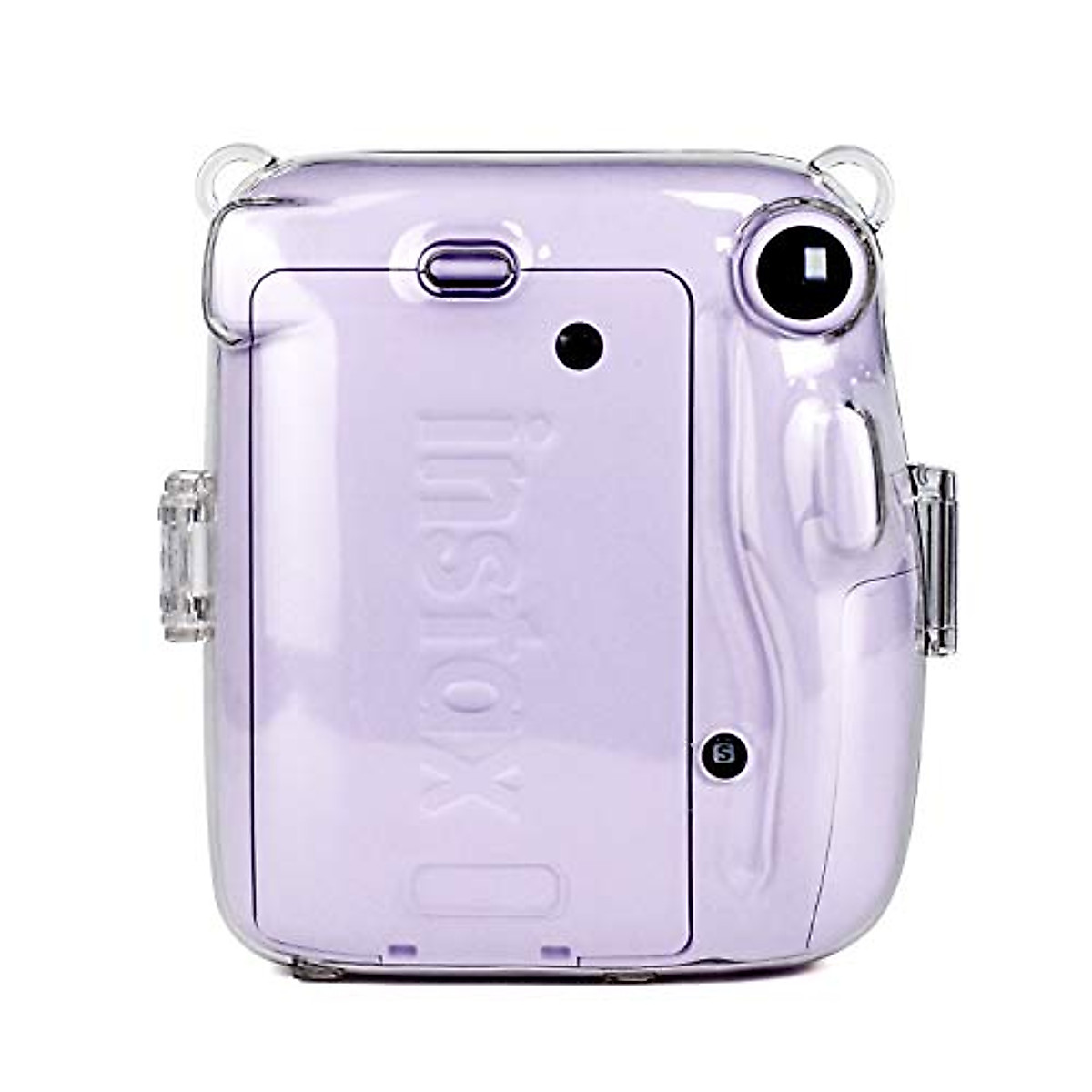 EpicGadget Case for Fujifilm Instax Mini 11 - Clear Hard PVC Protective and Portable Camera Cover with Detachable Adjustable Shoulder Strap