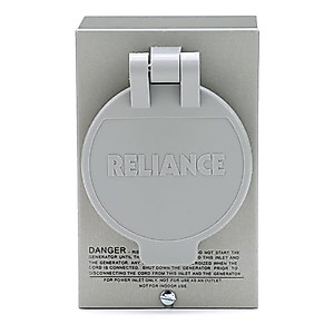 Reliance Controls Corporation PB20 20-Amp NEMA 3R Power Inlet Box for Generators Up to 5,000 Running Watts,Gray