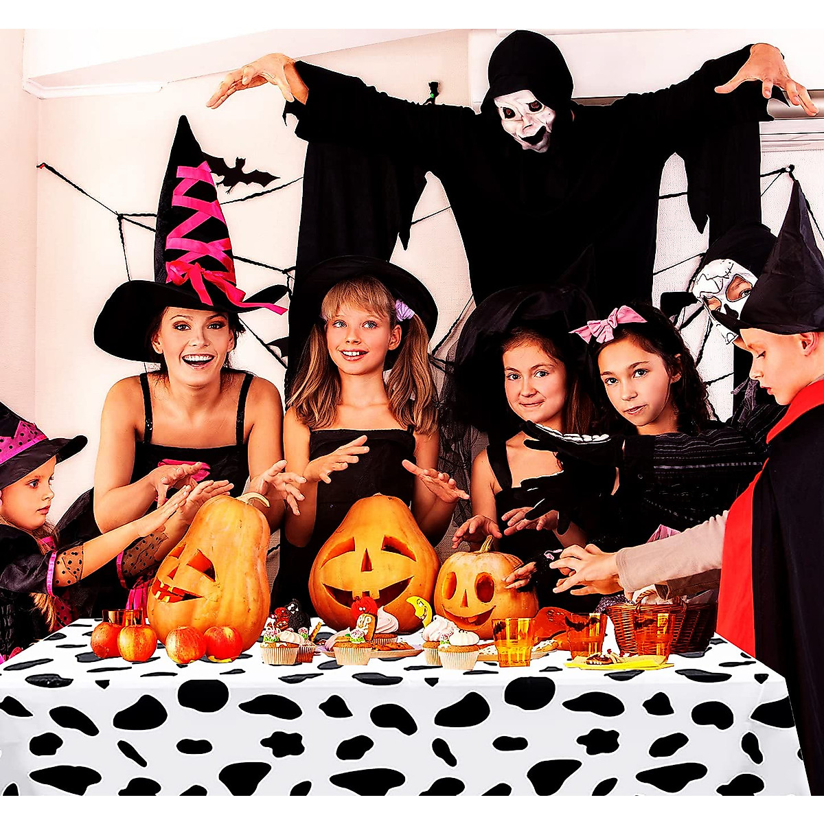 AMZPTBOY Animal Birthday Party Decorations - 54" x 108" Cow Print Plastic Tablecloth and Table Cover for Arts & Crafts Perfect for Farm Animal Themed Birthday Party Supplies and Baby Showers 2 Packs